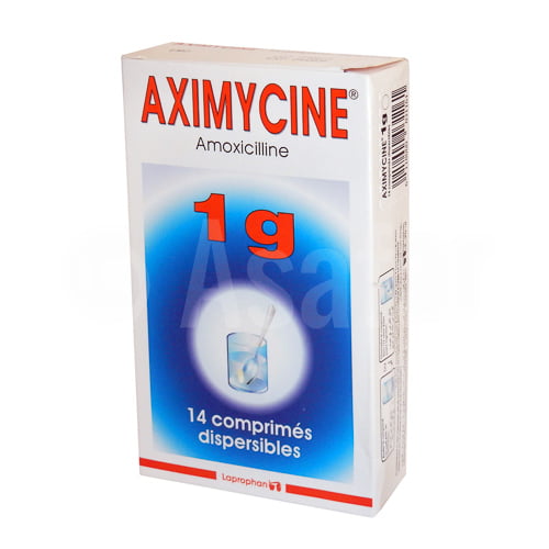 AXIMYCINE, 1 g, 14 cp dispers séc – Fiche médicament